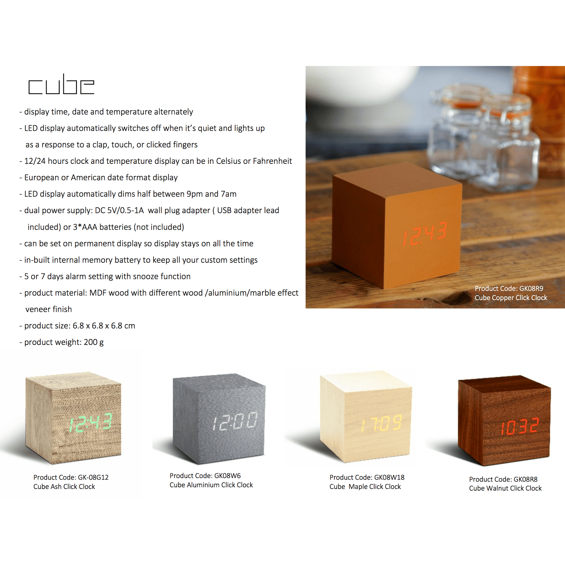 kutia Cube Click Clock – Uber Appliance